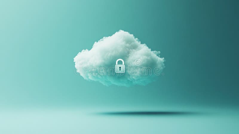 Cloud with Lock Depicting Data Security. Stock Illustration ...