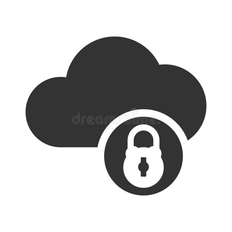 Cloud lock icon stock vector. Illustration of cloud - 201627987