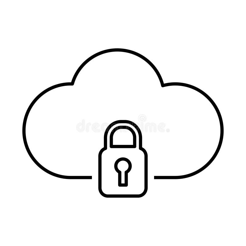 Cloud Lock Icon stock illustration. Illustration of cloud - 255889588