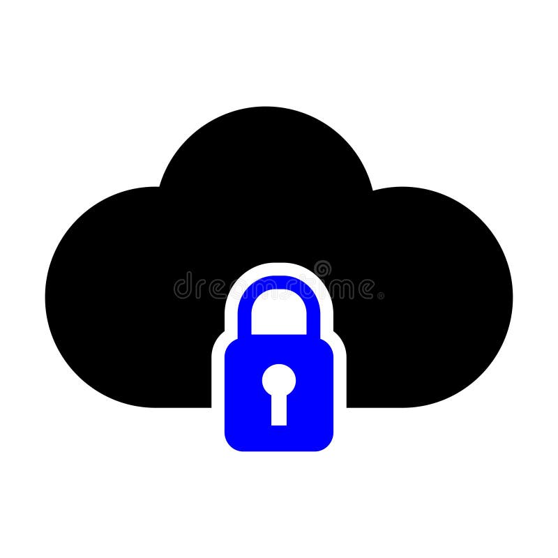 Cloud Lock Icon stock vector. Illustration of closed - 284064515