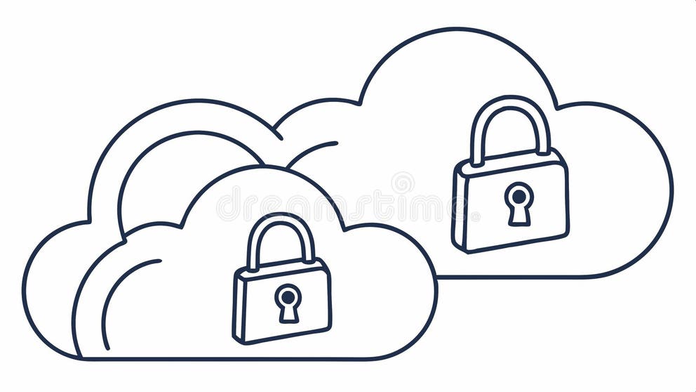Cloud Lock Icon, Data Security, Cloud Storage, Privacy Symbol, Secure ...
