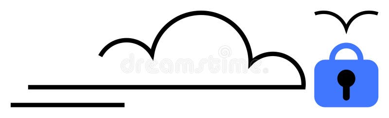 Cloud with Lock Icon Symbolizing Data Security and Protection Stock ...