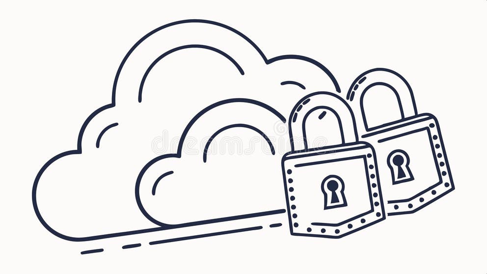 Cloud Lock Icons Set, Data Security, Cloud Storage, Privacy Symbols Vector Design Generative AI ...