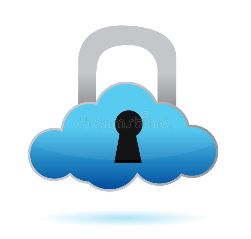 Cloud lock sign stock illustration. Illustration of keyhole - 27699819