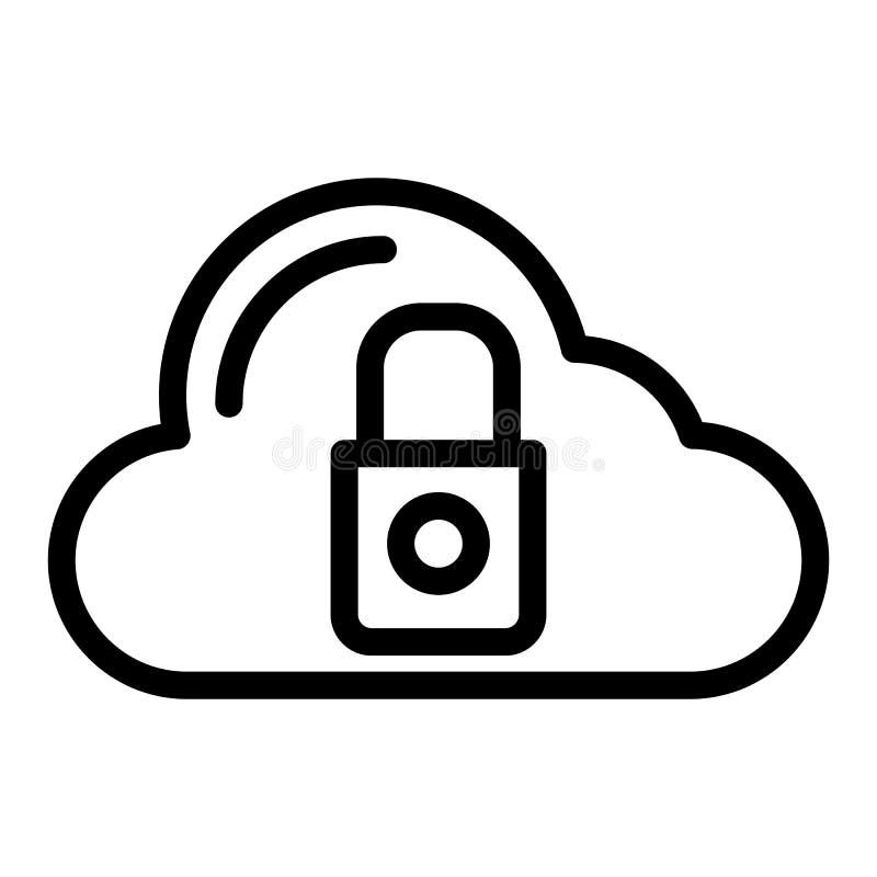 Cloud and Lock Line Icon. Cloud Secure Vector Illustration Isolated on ...