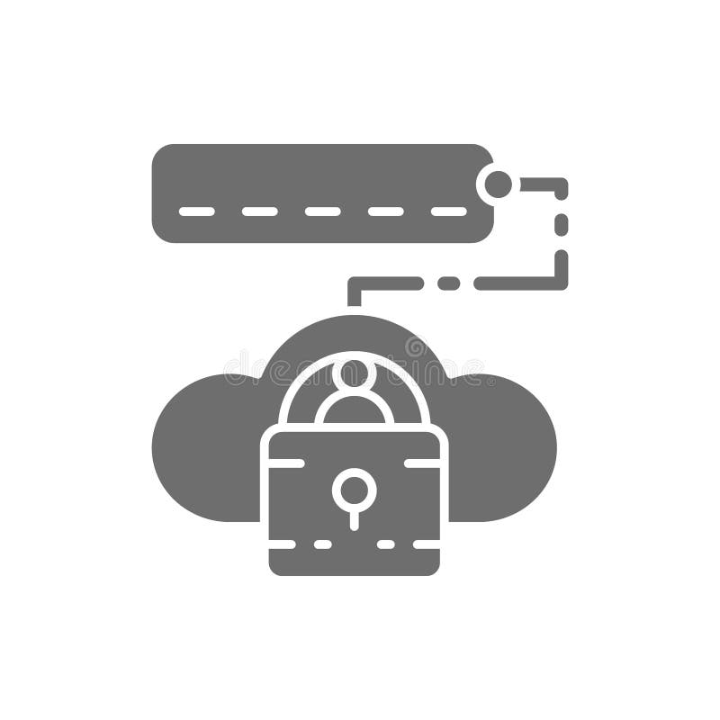 Cloud Lock with Password, Data Security Grey Icon. Stock Vector ...