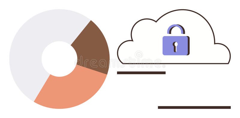 Cloud Security and Data Analysis with Chart Visualization Stock Illustration - Illustration of ...