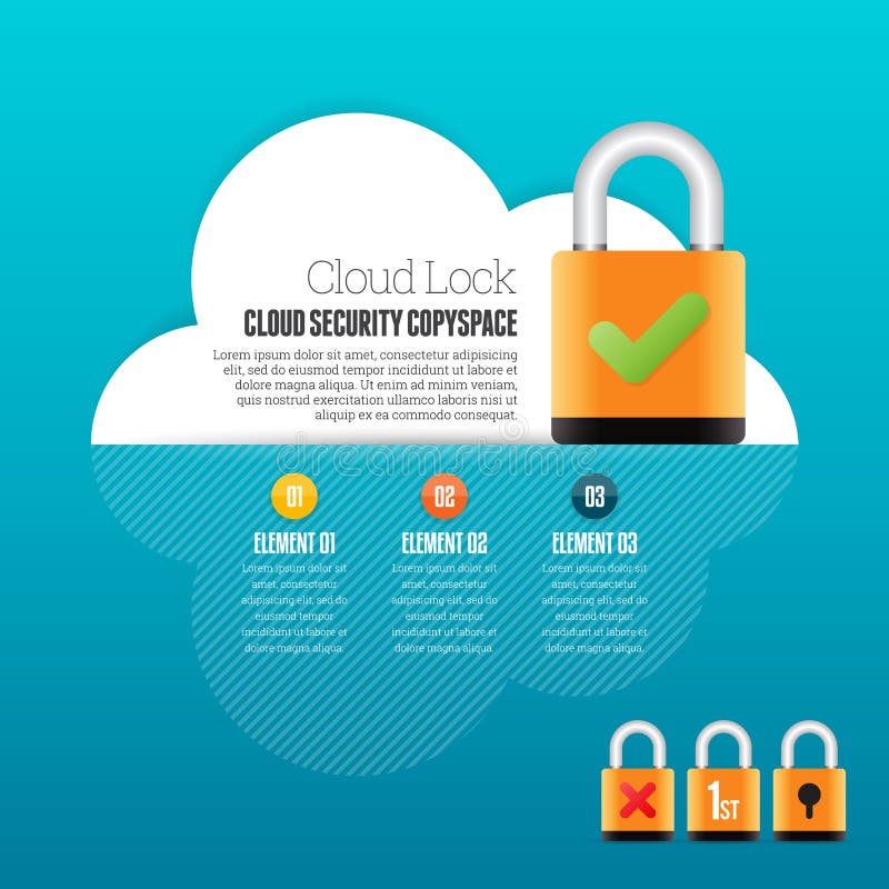 Cloud Lock Security stock vector. Illustration of infographic - 59152972