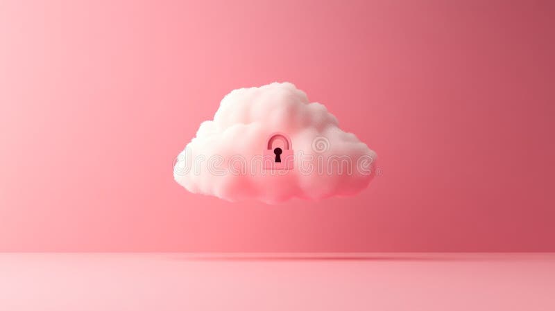Cloud Lock Symbol Pink Background Representing Security Stock Photos - Free & Royalty-Free Stock ...