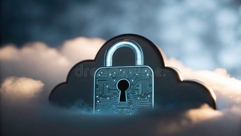 Cloud with a Lock Symbolizing Security in Digital Environments with ...