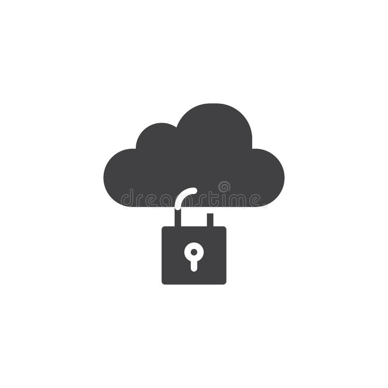 Cloud lock vector icon stock vector. Illustration of information ...
