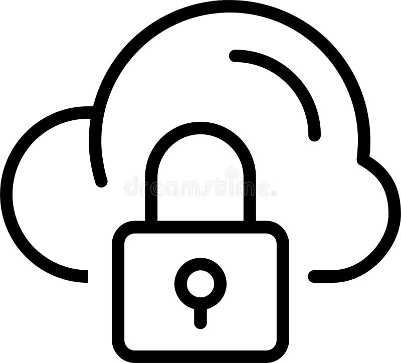 Cloud Lock Vector Solid Icon Design Illustration. Cloud Computing Symbol on White Background EPS ...