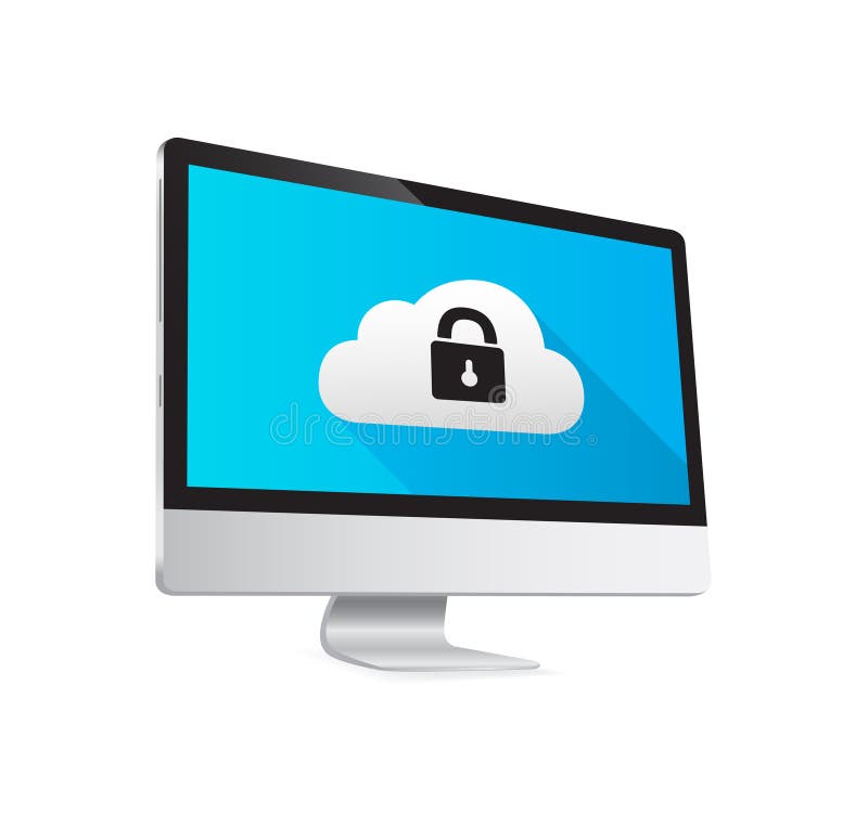 Locked Computer Vector stock vector. Illustration of locked - 197118381