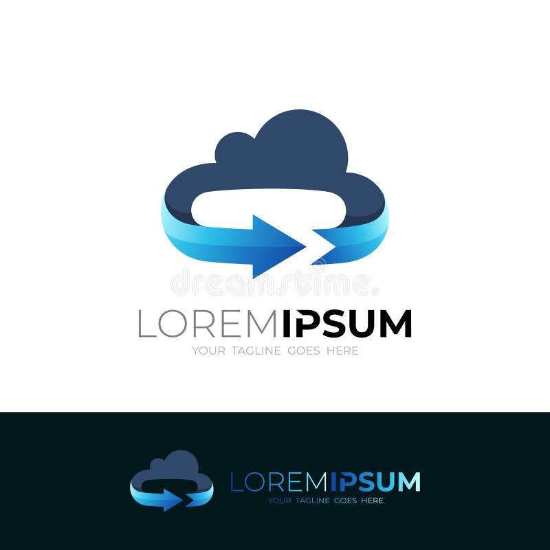Cloud Logo and Arrow Logo Technology, Download Icon Stock Illustration ...
