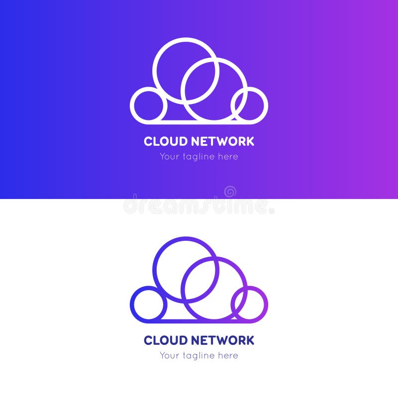 Cloud Logo Design with Simple Overlapping Circles Stock Vector ...