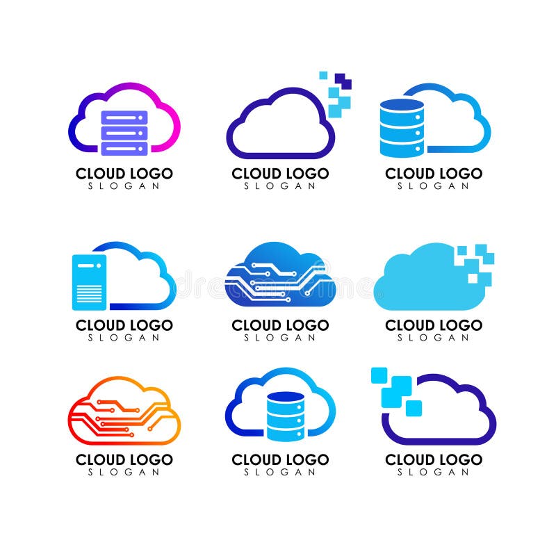 Cloud Logo Design. Cloud Tech Logo Icon Symbol Stock Vector ...
