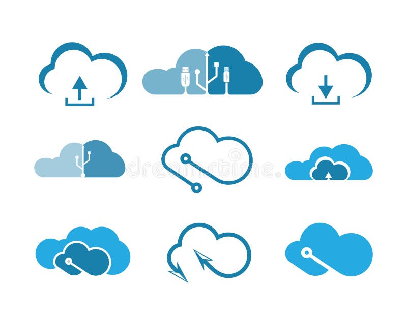 Cloud logo vector icon stock vector. Illustration of internet - 164965856