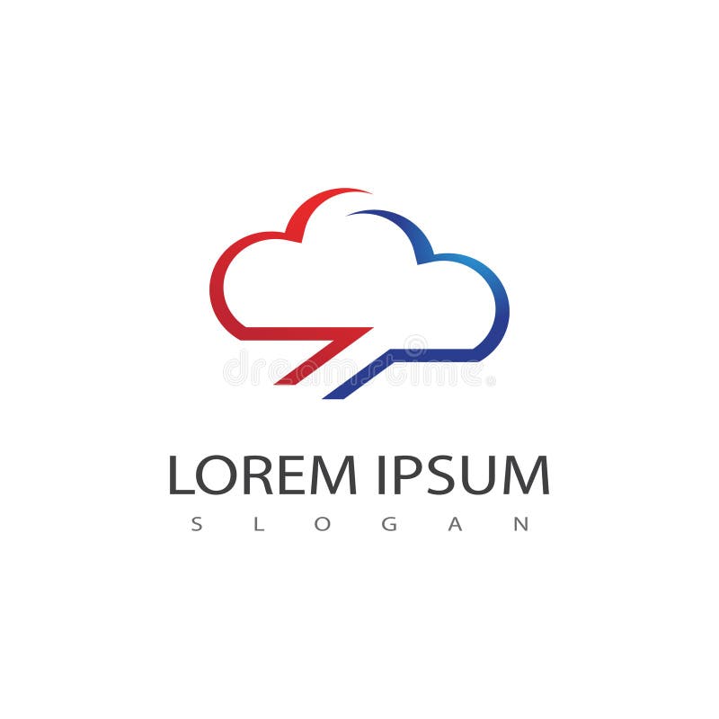 Cloud Logo Vector Template Symbol Deesign Stock Vector - Illustration ...