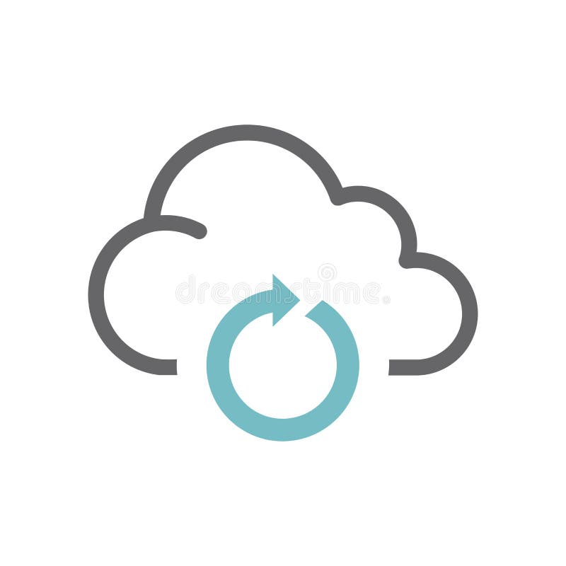 Cloud and Loop Arrow Circle Vector Icon Stock Vector - Illustration of ...
