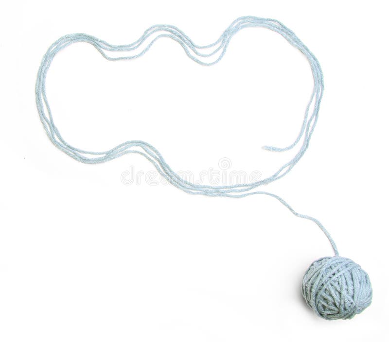 Cloud Made of Blue Thread and Thread Ball Isolated on White Background ...