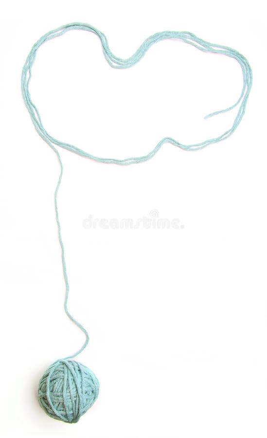 Cloud Made of Blue Thread and Thread Ball Isolated on White Background ...