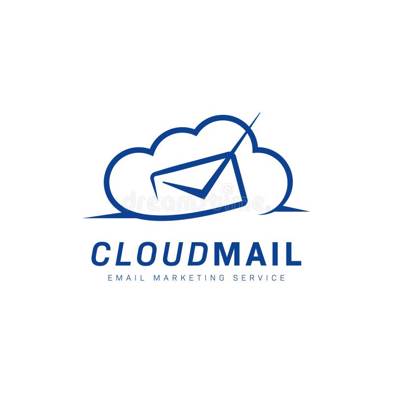 Cloud Mail Email Marketing Service Logo with Envelope Letter and ...
