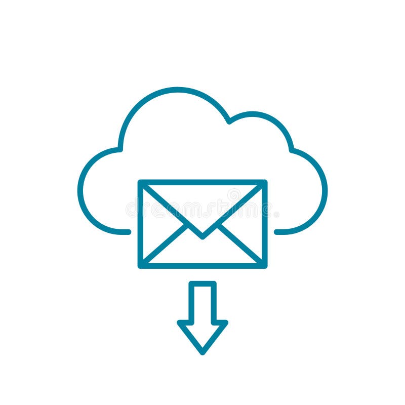 Cloud Mail Line Icon. Cloud E-mail Storage Service. Cloud and Envelope ...