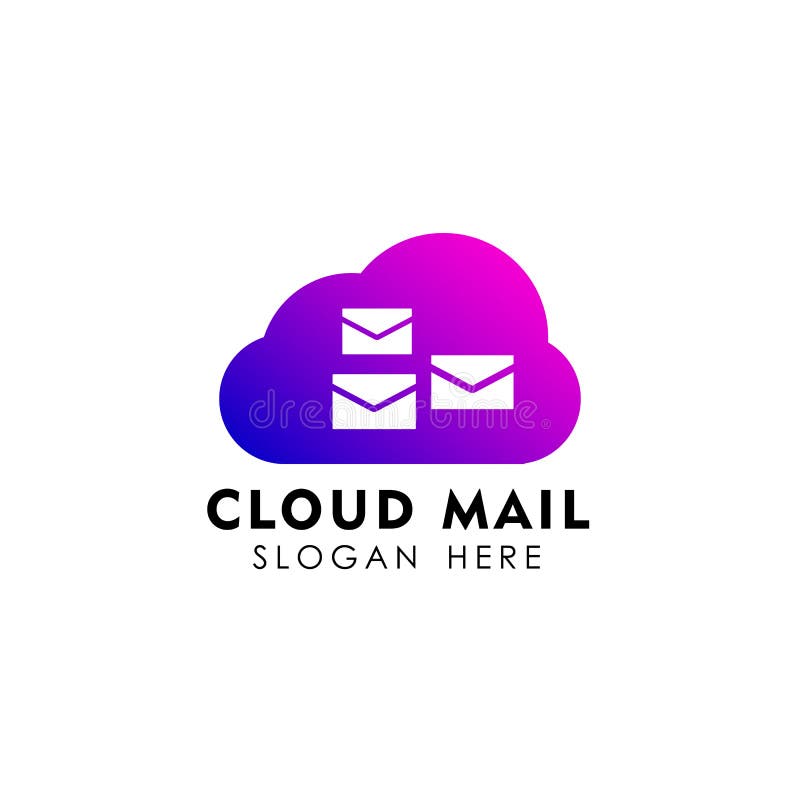 Cloud Mail Logo Design Template. Cloud Tech Logo Design Vector Stock Vector - Illustration of ...