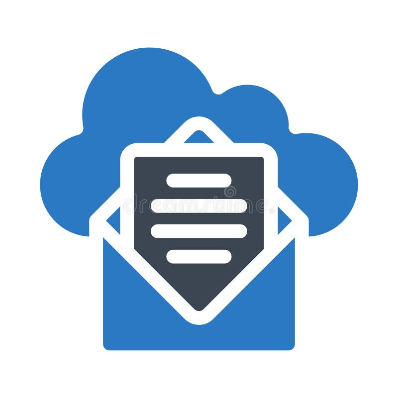 Cloud Mail Glyph Color Flat Vector Icon Stock Illustration ...