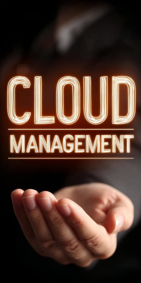 Cloud Management Concept Businessperson with Open Hand Offering Cloud Management Solutions Stock ...