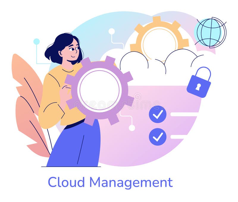 Cloud Management Concept with Illustration Stock Vector - Illustration ...