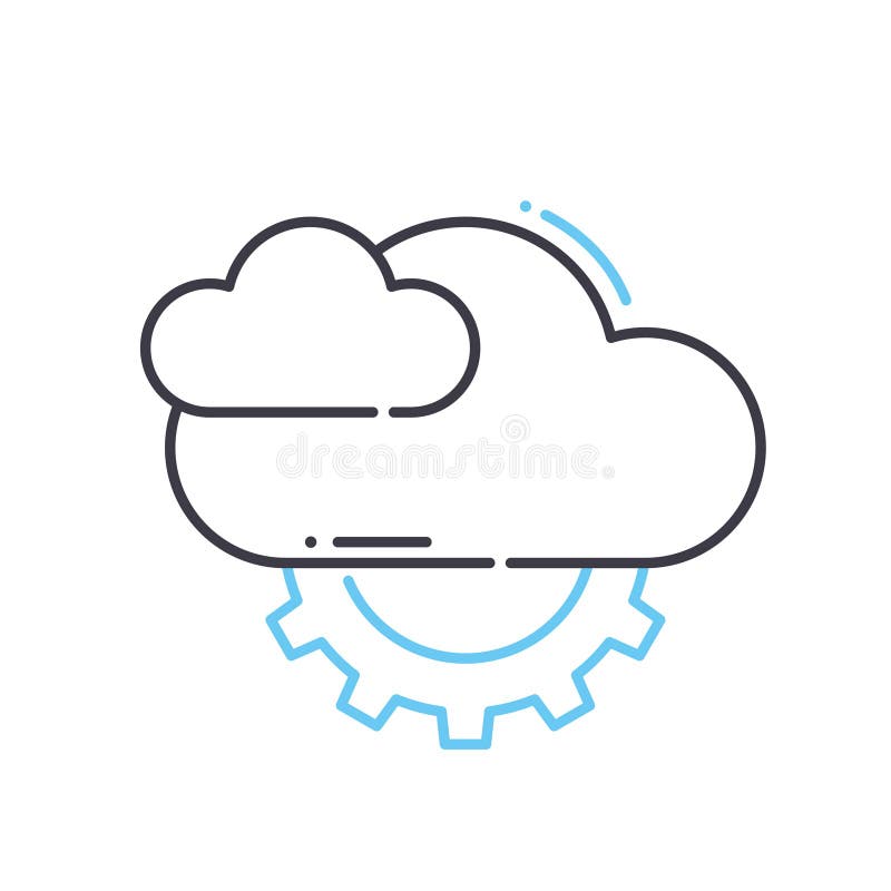 Cloud Management Concept Line Icon, Outline Symbol, Vector Illustration ...