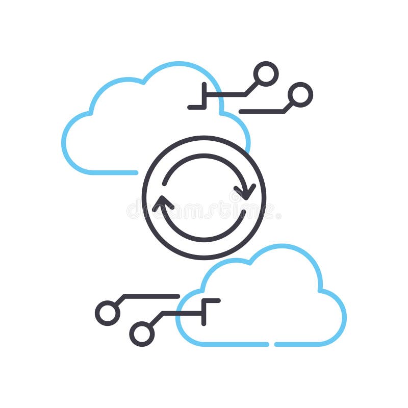 Cloud Management Line Icon, Outline Symbol, Vector Illustration ...