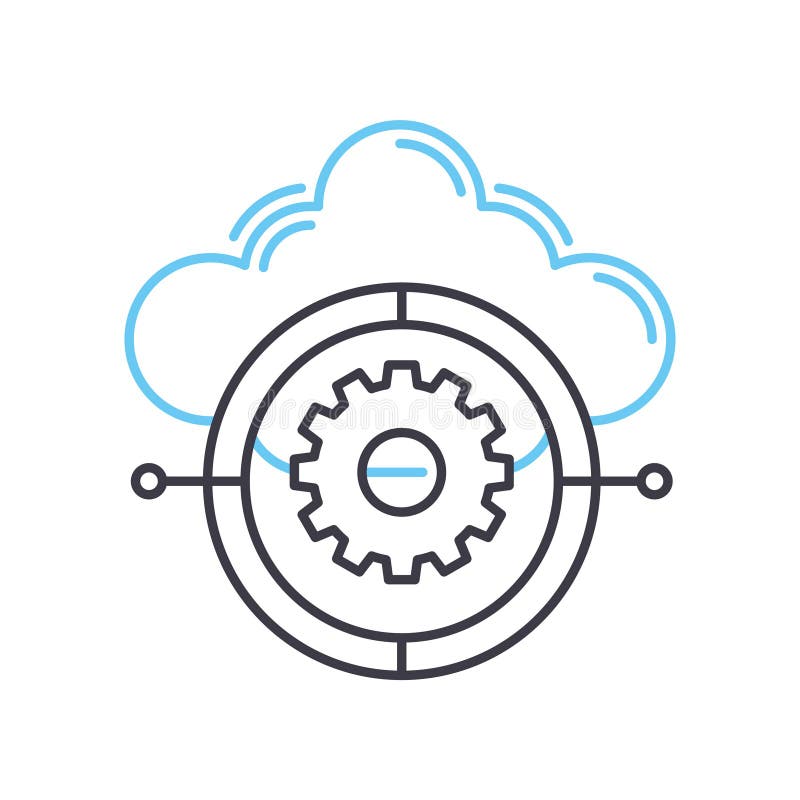 Cloud Management System Line Icon, Outline Symbol, Vector Illustration ...