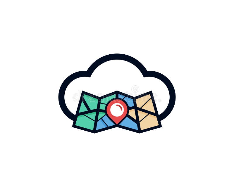 Cloud Map Logo Icon Design stock vector. Illustration of land - 126683939