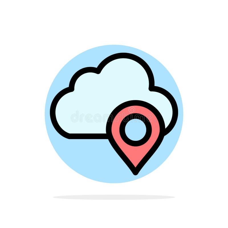 Cloud, Map, Pin, Marker Abstract Circle Background Flat Color Icon ...