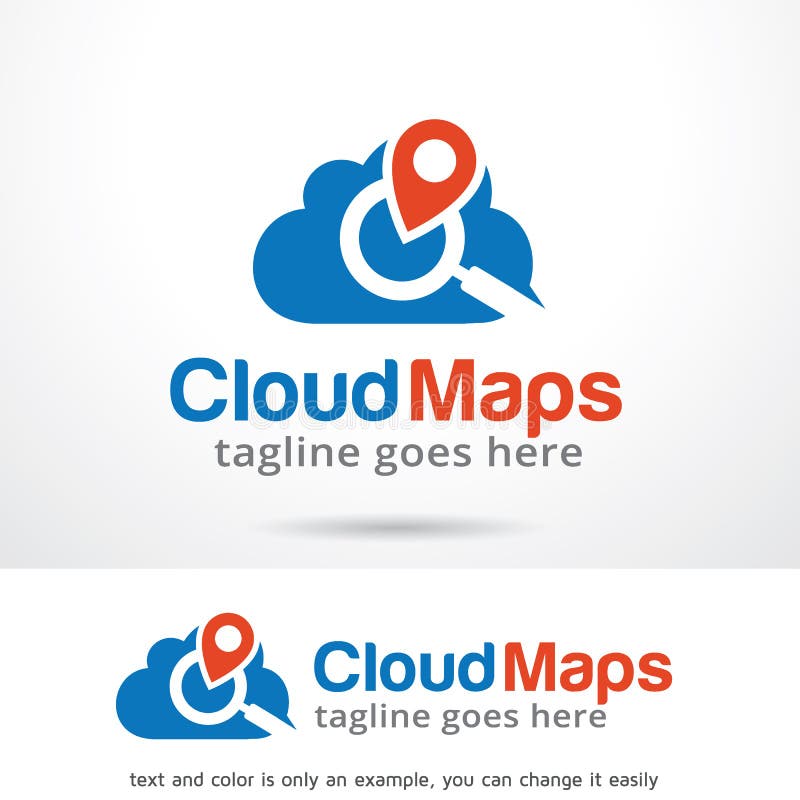 Cloud Maps Logo Template Design Vector Stock Vector - Illustration of ...
