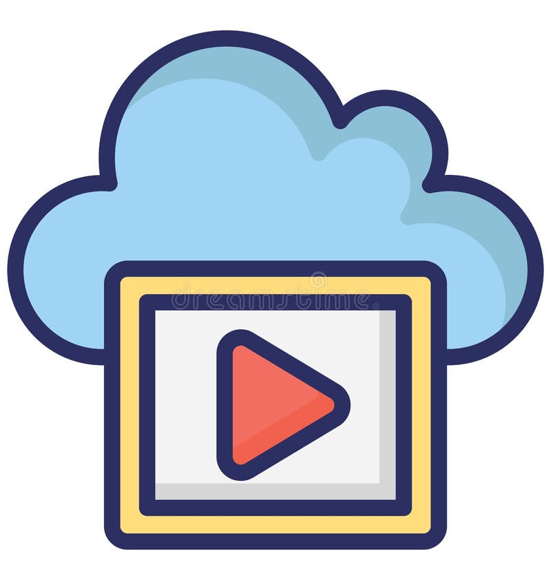 Cloud App, Cloud Media Line Style Vector Icon Which Can Easily Modify ...