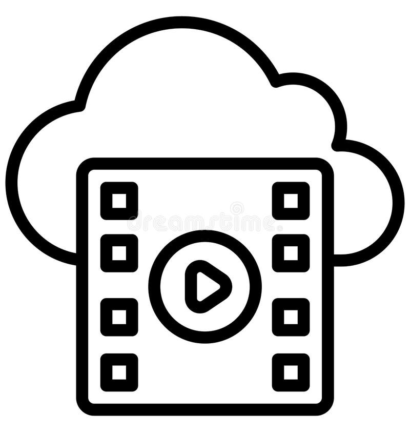 Cloud Media Isolated Vector Icon that Can Easily Modify or Edit. Stock ...