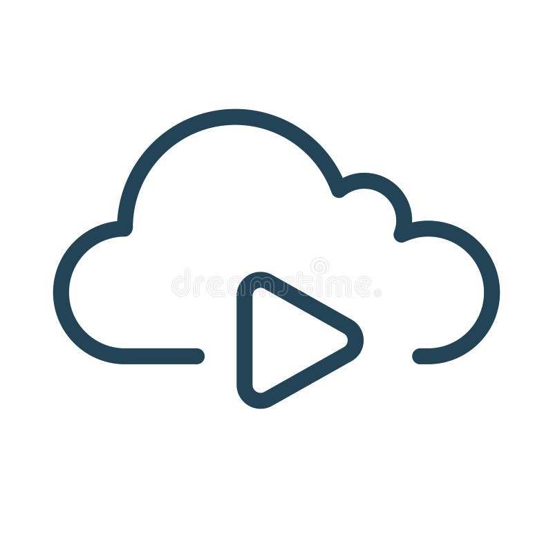 Cloud Media Play Icon. Cloud Computing Icon. Stock Vector ...