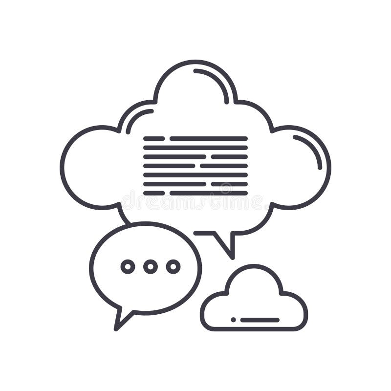 Cloud Message Icon, Linear Isolated Illustration, Thin Line Vector, Web ...