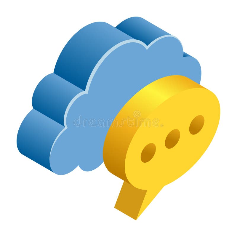 Cloud Message - Isometric 3d Illustration. Stock Illustration ...