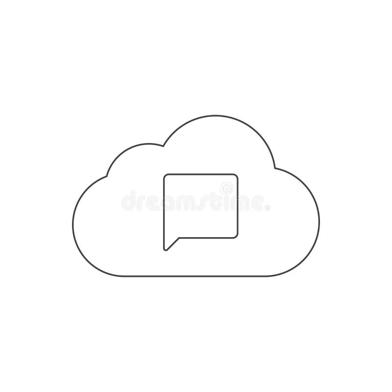Cloud and Message Outline Icon Vector Design Stock Vector ...