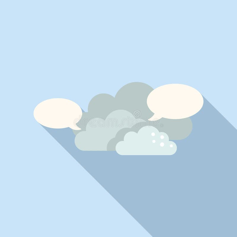 Cloud Messaging Icon Flat Vector. Social Media Stock Illustration - Illustration of smartphone ...