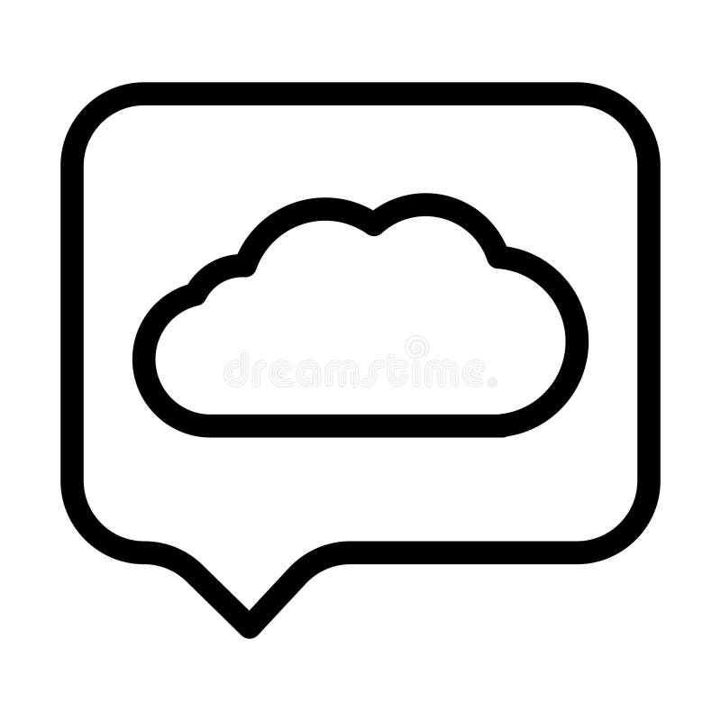 Cloud Messaging Vector Thick Line Icon for Personal and Commercial Use ...