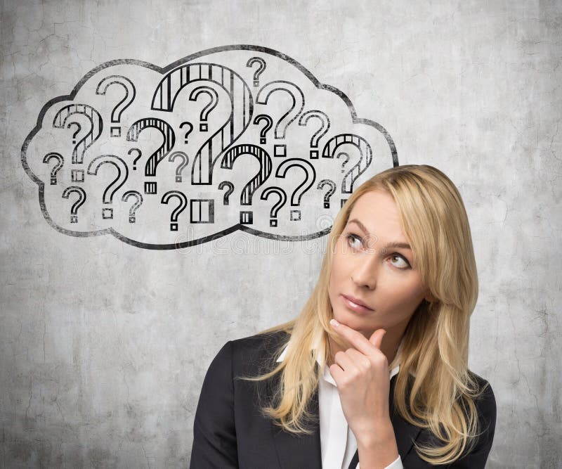 Cloud of Mind with Quiestions Stock Image - Image of girl, cheerful ...