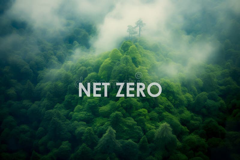 A Cloud of Mist in the Green Net Zero Figure. Carbon Neutral and Net ...