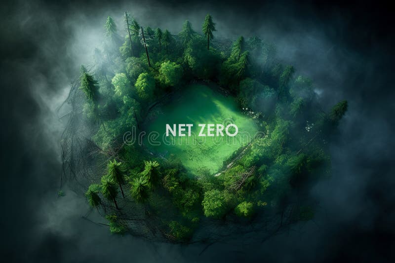 A Cloud of Mist in the Green Net Zero Figure. Carbon Neutral and Net ...