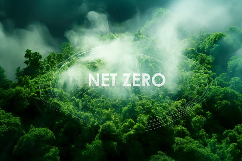 A Cloud of Mist in the Green Net Zero Figure. Carbon Neutral and Net ...