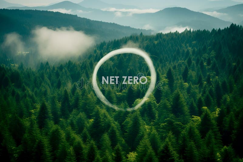 A Cloud of Mist in the Green Net Zero Figure. Carbon Neutral and Net ...